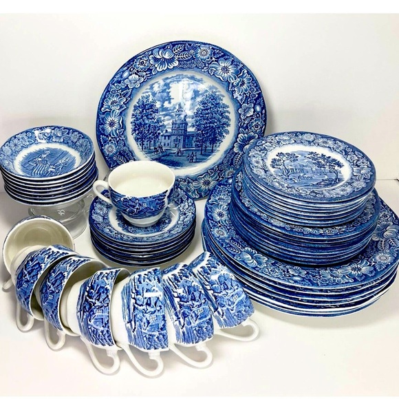 Staffordshire | Dining | Staffordshire Liberty Blue 48piece Dinnerware ...